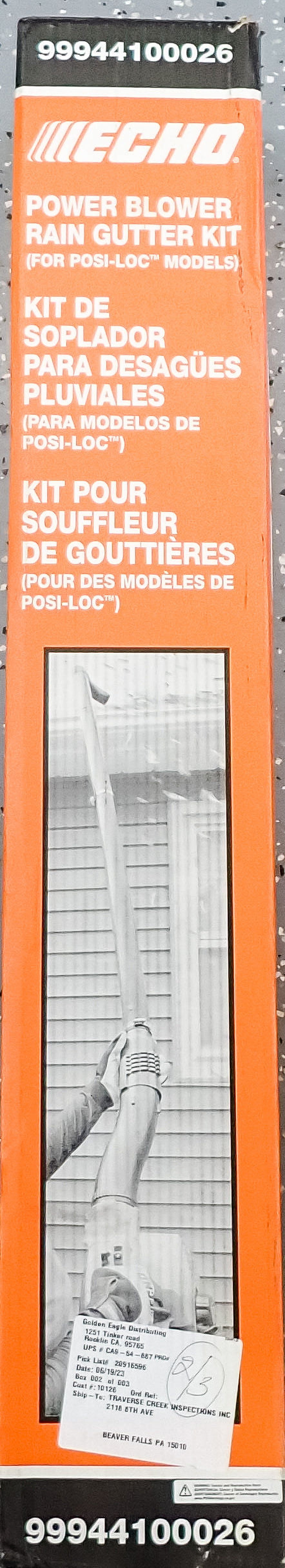 GENUINE ECHO RAIN GUTTER KIT FITS PB-250 PB-580 PB-2520 99944100026 ...