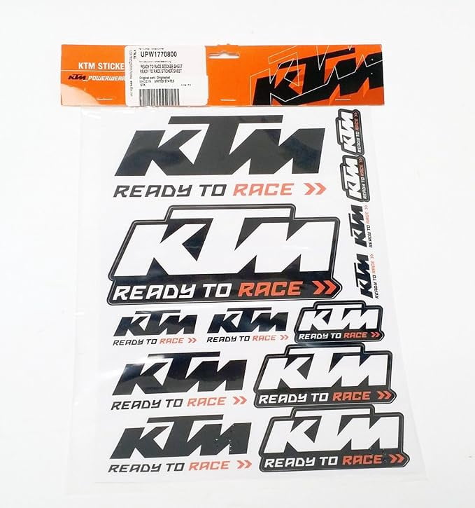 GENUINE OEM KTM READY TO RACE STICKER SHEET UPW1770800 - Walmart.com