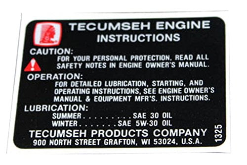 GENUINE OEM TECUMSEH PARTS - DECAL 36261 - Walmart.com