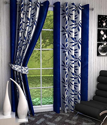 GEO NATURE Polyester Grommet Window Curtain Multicolour 4x5 Feet Pack ...