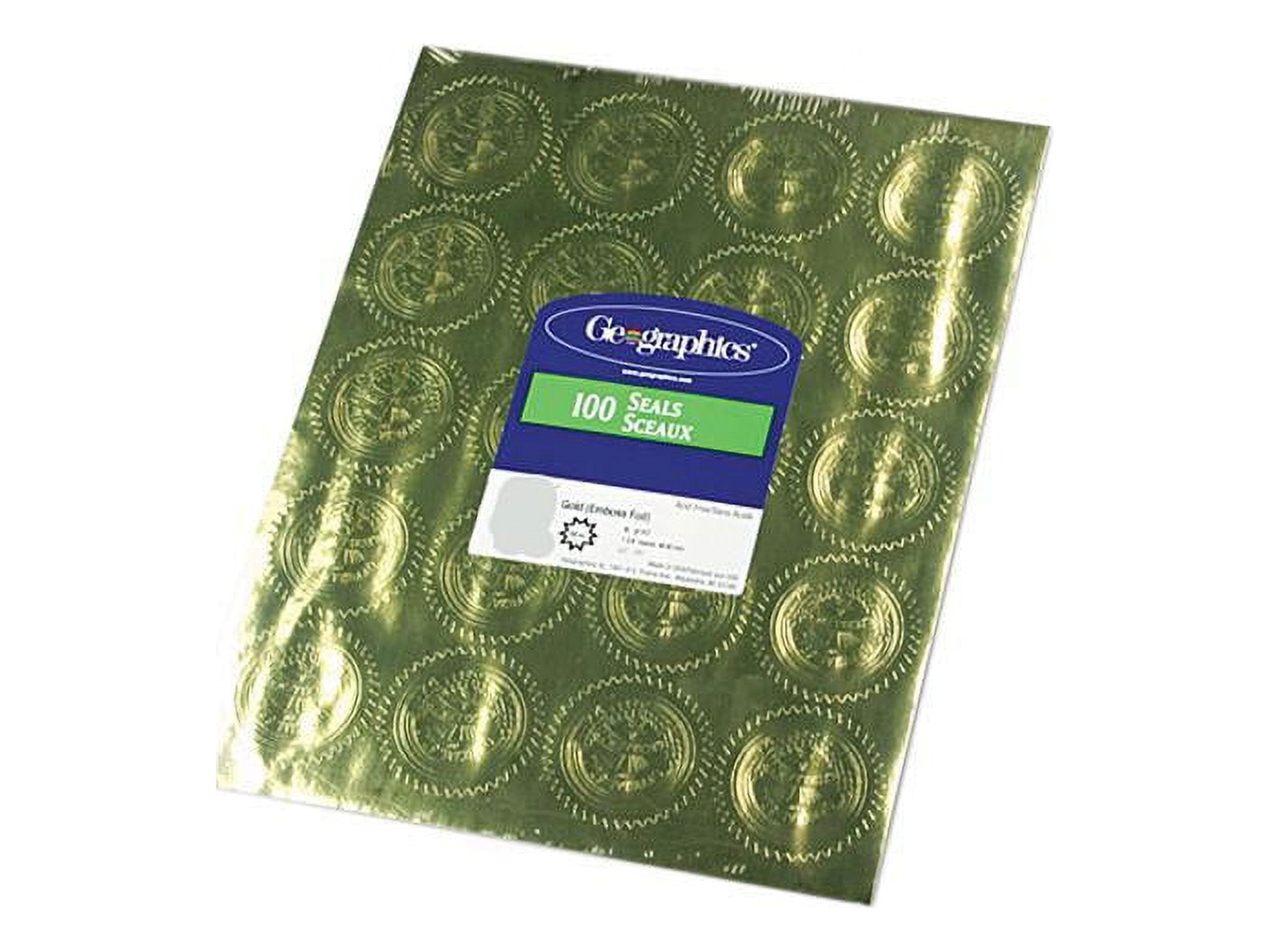 Geographics Gold Embossed Seals 2" Diameter - For Certificate, Note ...