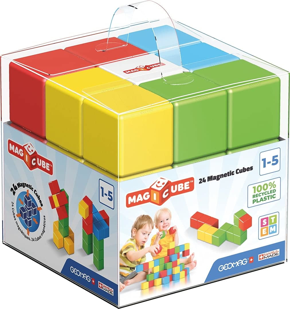 Magna Tiles GEOMAG Premium Swiss-Made MagiCube 24-Piece Magnetic ...