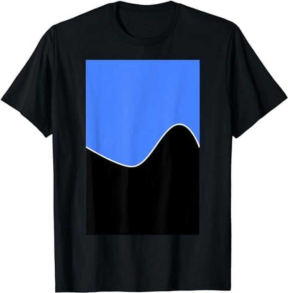 GEOMETRIC TWO TONE WAVE PATTERN BLUEBERRY AND BLACK T-Shirt - Walmart.com