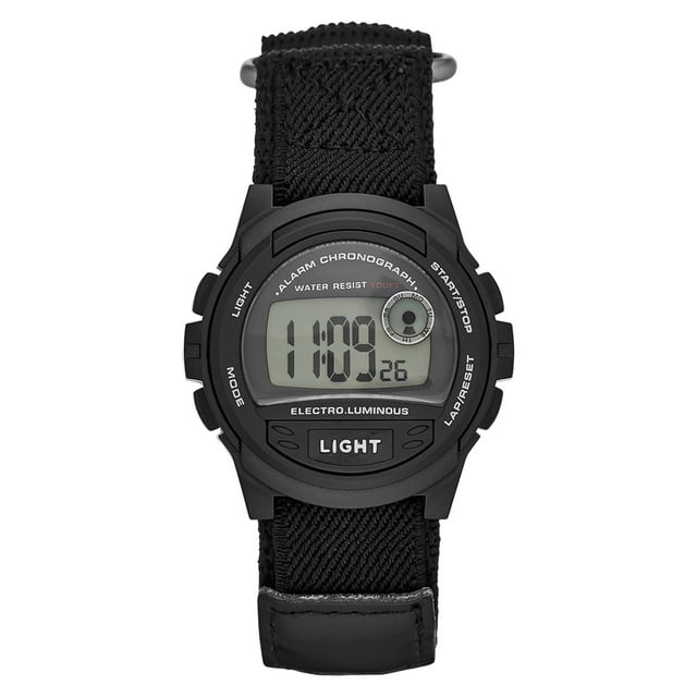 GEORGE Men's Digital Watch:Black Case, Positive Display, Nylon Fastwrap ...