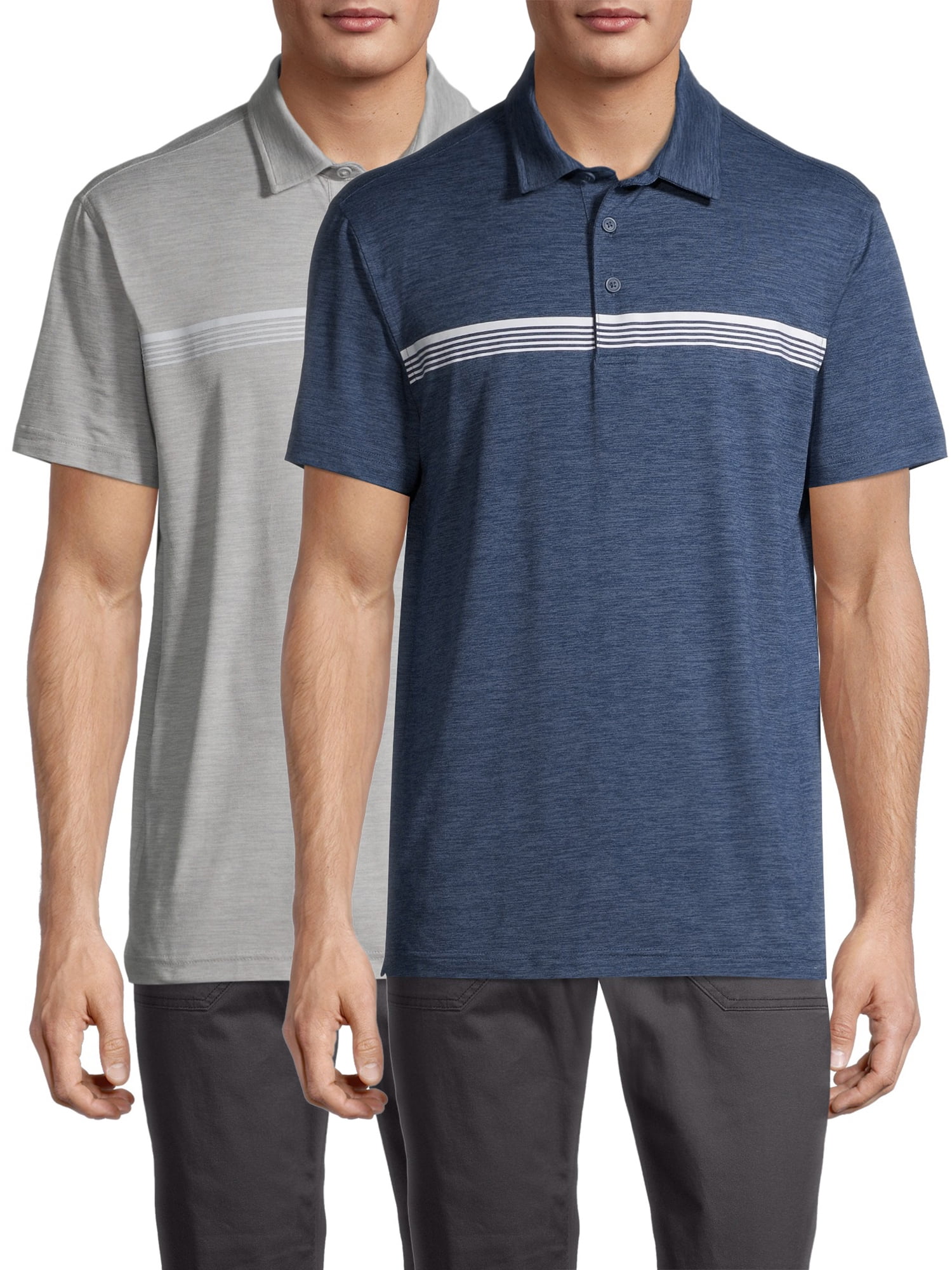 GEORGE Short Sleeve Collared Polo (Men's) 2 Pack - Walmart.com