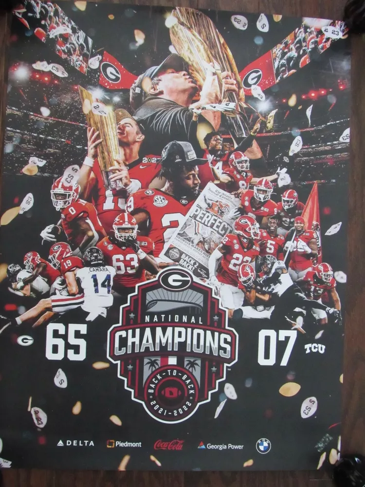 GEORGIA Back To Back UGA NATIONAL CHAMPIONSHIP Posters 18x24Delta ...