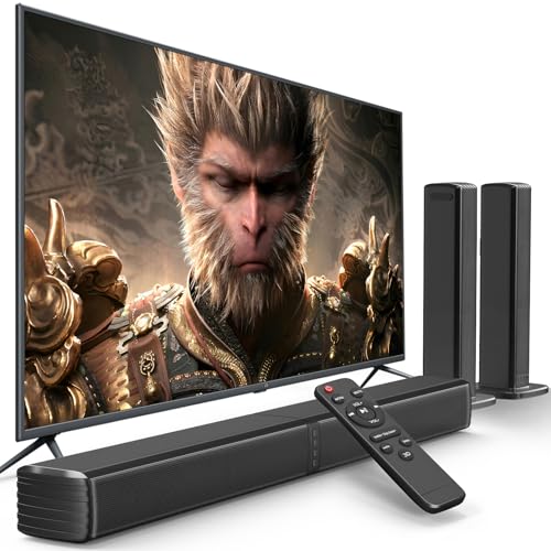 GEOYEAO Sound Bar, Bass Speakers for Smart TV with Dual Subwoofer 3D ...