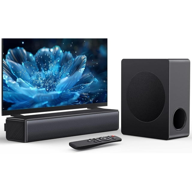 GEOYEAO Sound bar w/ subwoofer 200W 2.1 ch soundbar Dolby Atmos ...