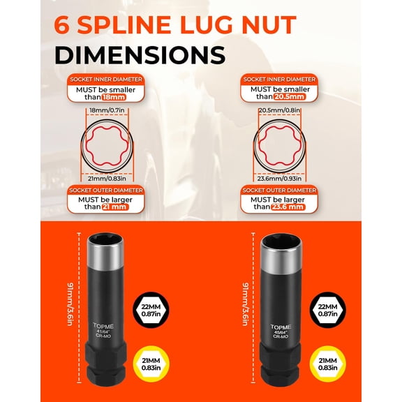 Shop Spline Lug Nut Sockets for Automotive and Home Improvement Needs