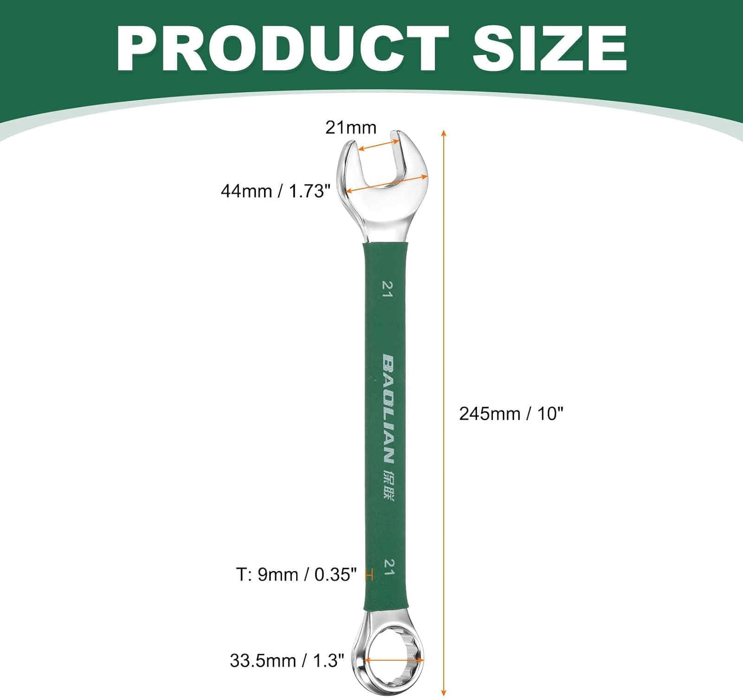 GEREMF-21mm Metric Combination Wrench 10 Degree Offset 12 Point Cr-V ...