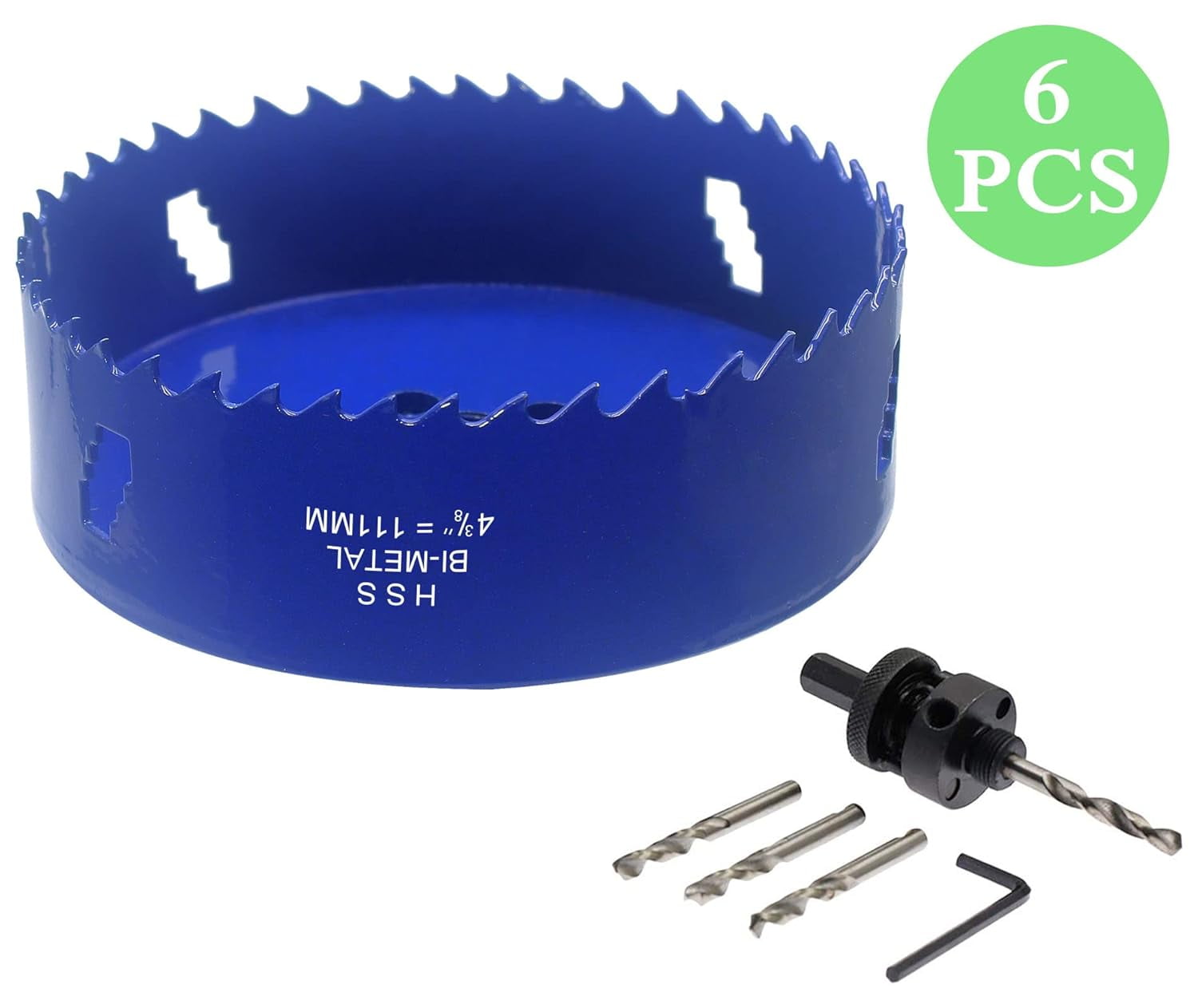 GEREMF-4-3/8 Inch Hole Saw with Heavy Duty Arbor, 1.2 Inch Cutting ...