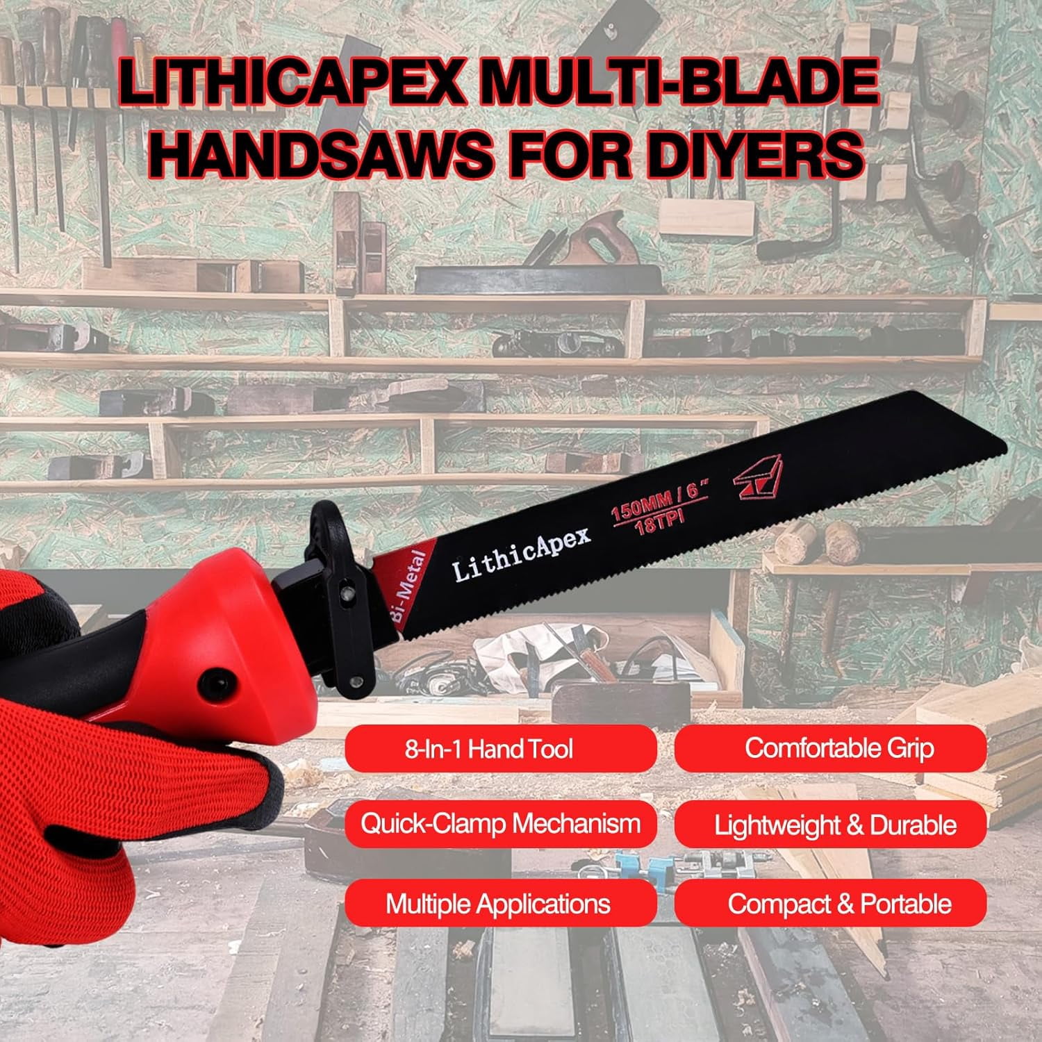 GEREMF-8-in-1 Multi Blades Hand Saw for Wood Cutting Mini Hacksaws for ...