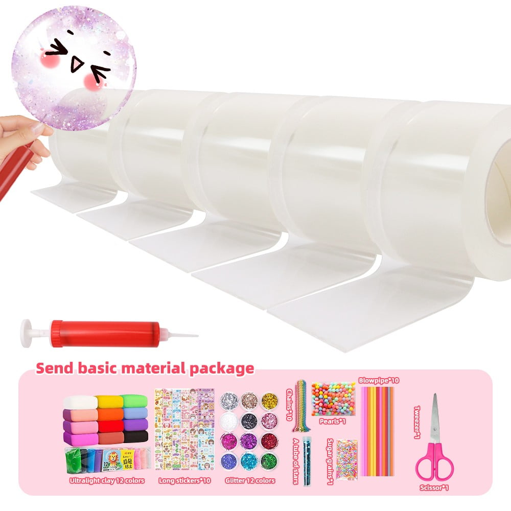 GERI 66 Pcs Nano Tape Bubbles Kit with Balloon Inflator, Double Sided ...