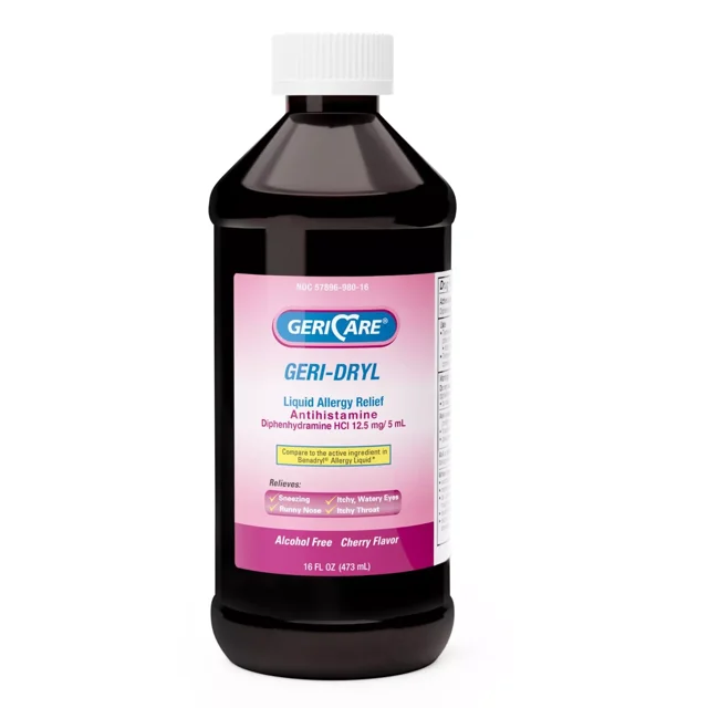 GeriCare Geri-Dryl Diphenhydramine Antihistamine Liquid Allergy Relief ...