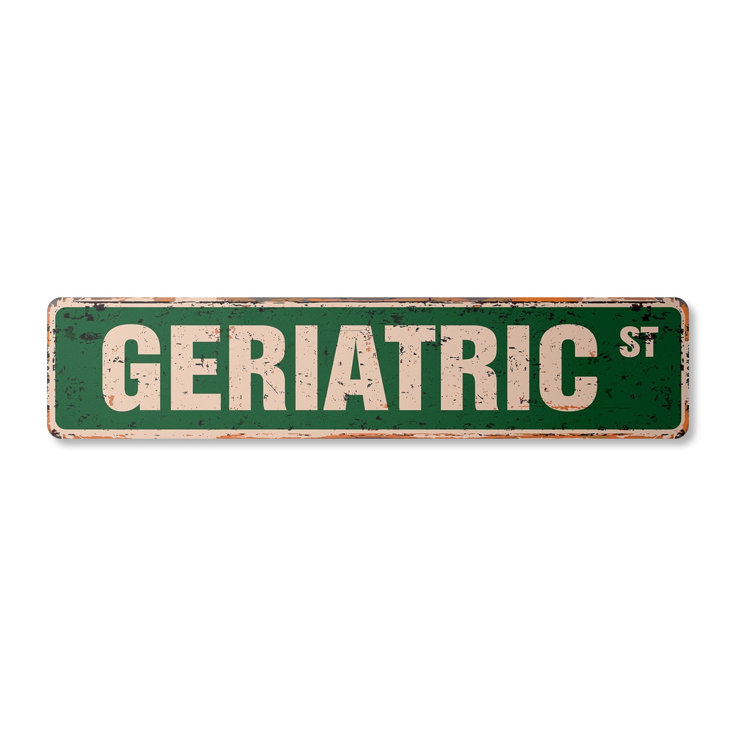 GERIATRIC Vintage Plastic Street Sign health care elderly old medicine ...