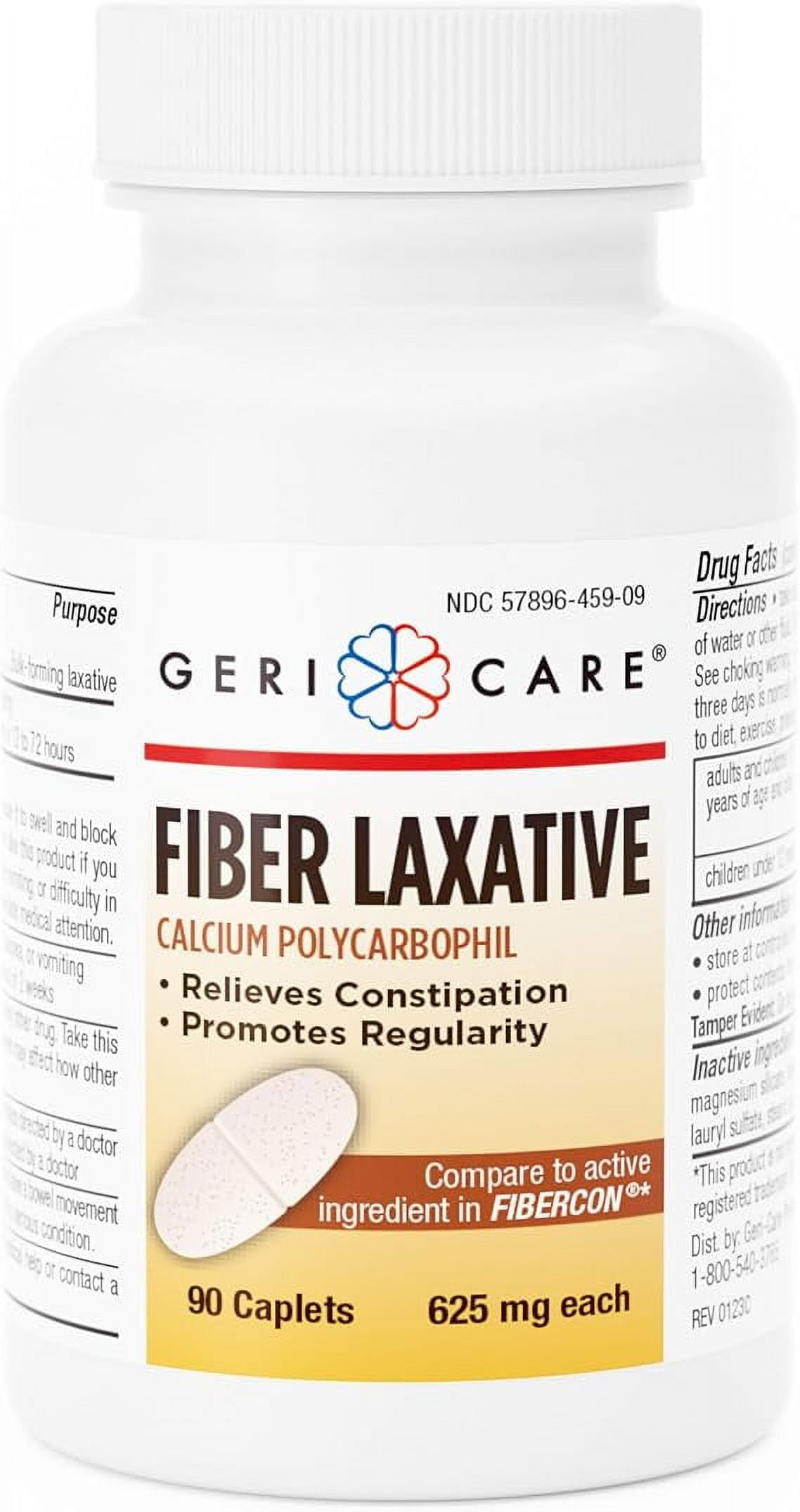 GERICARE Fiber Laxative 90 Caplets Per Bottle - Walmart.com