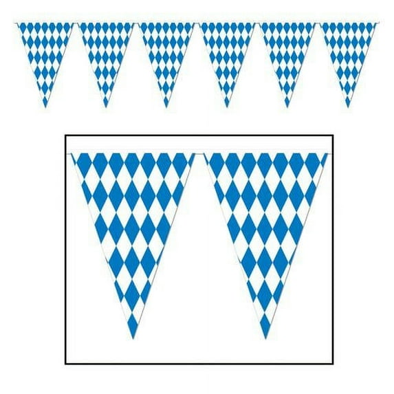 GERM 17" Oktoberfest Durable Plastic blue and white Pennant Banner ...
