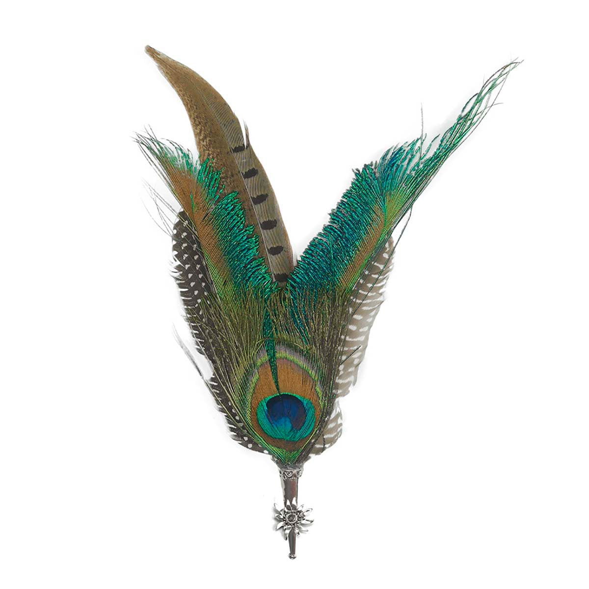 GERM Peacock & Pheasant Hat Feathers with Edelweiss Medallion Hunter ...
