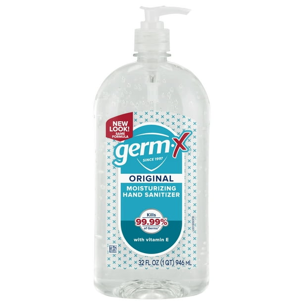 Germ-X Original Hand Sanitizer, 32 oz with Pump Dispenser, Added Moisturizers and Vitamin E ...