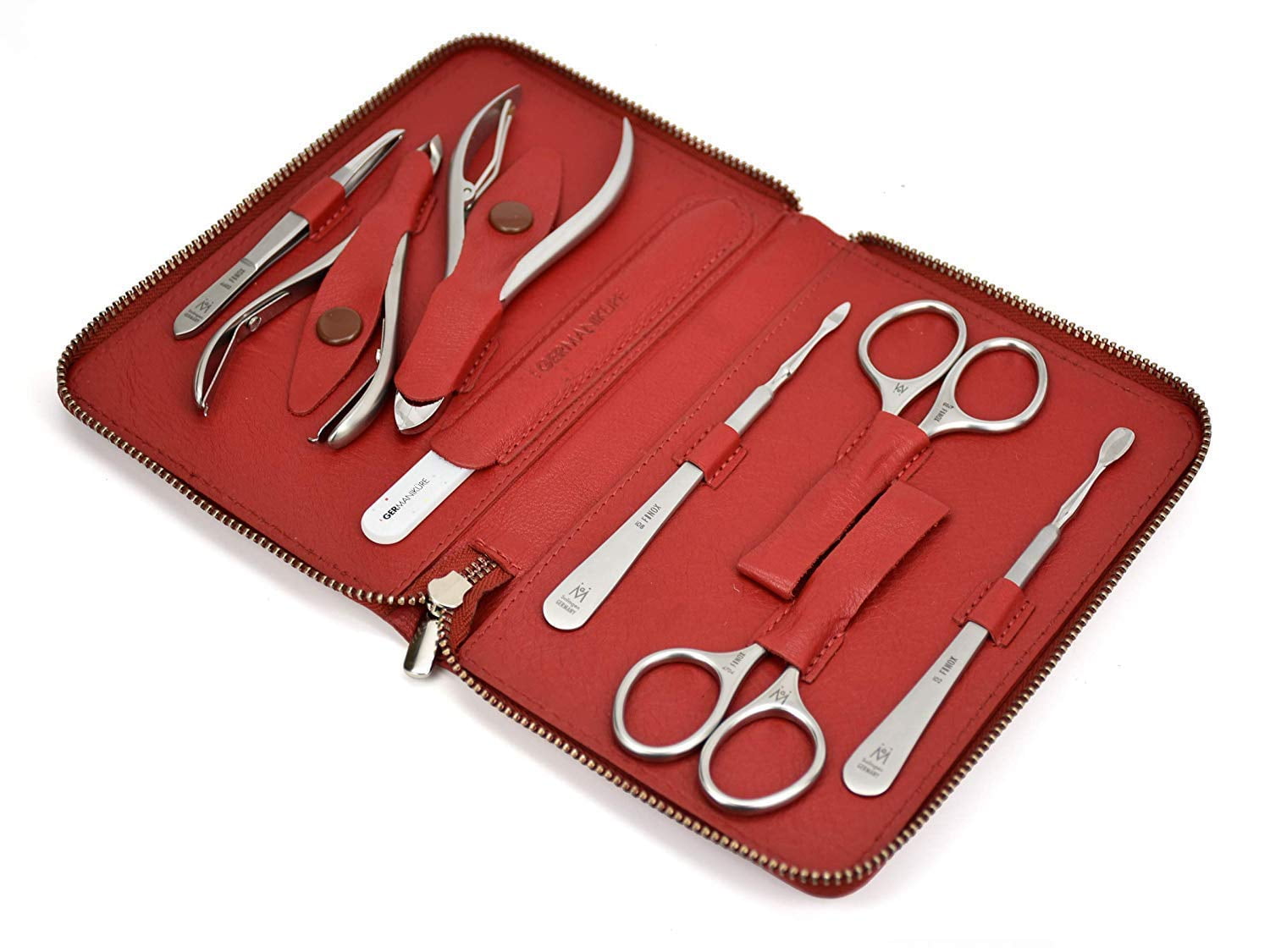 GERMANIKURE 8pc Manicure Set in Leather Case - FINOX Stainless steel ...
