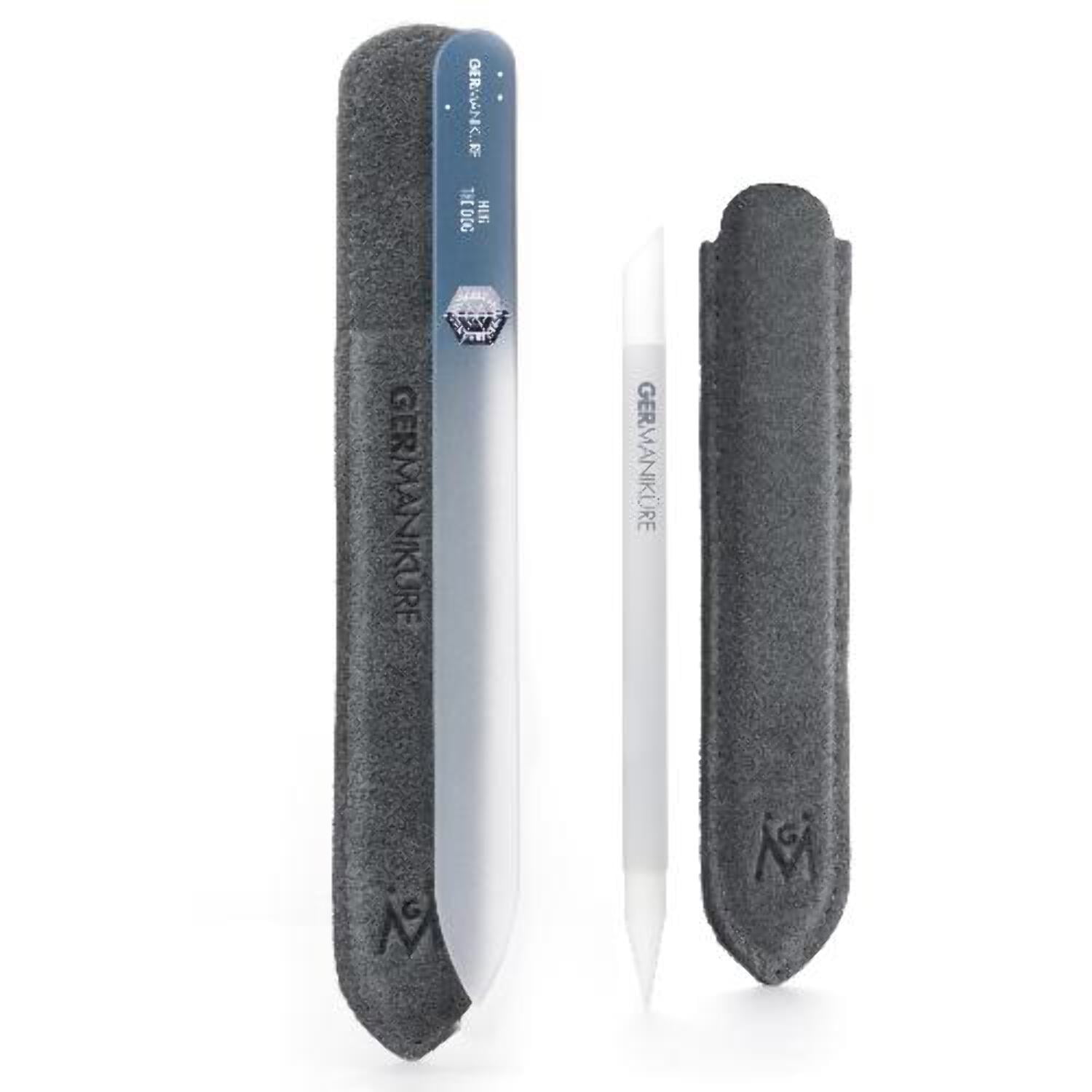 GERMANIKURE Crystal Glass Cuticle Stick & HUG THE DOG Nail File Set in ...