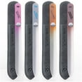 GERMANIKURE Czech Crystal Glass Nail File 4 Pack in Suede Leather Case ...