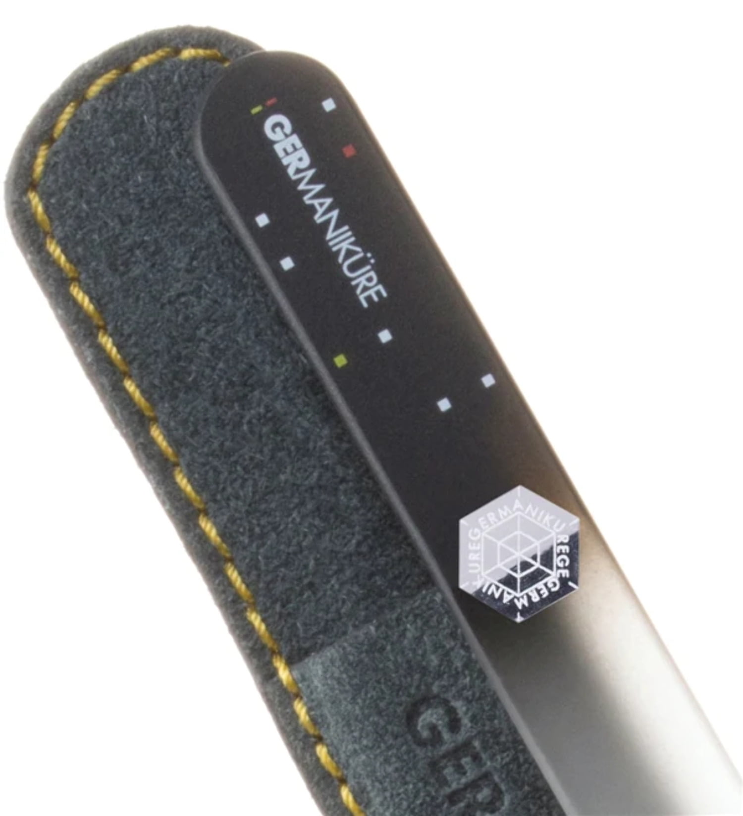 GERMANIKURE Czech Crystal Glass Nail File in Suede Leather Case ...