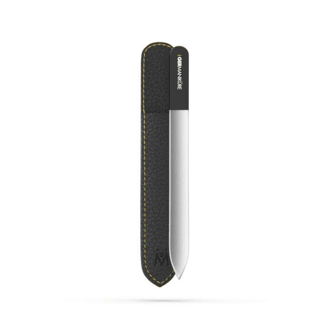 GERMANIKURE Czech Crystal Glass Nail File in Suede Leather Case ...