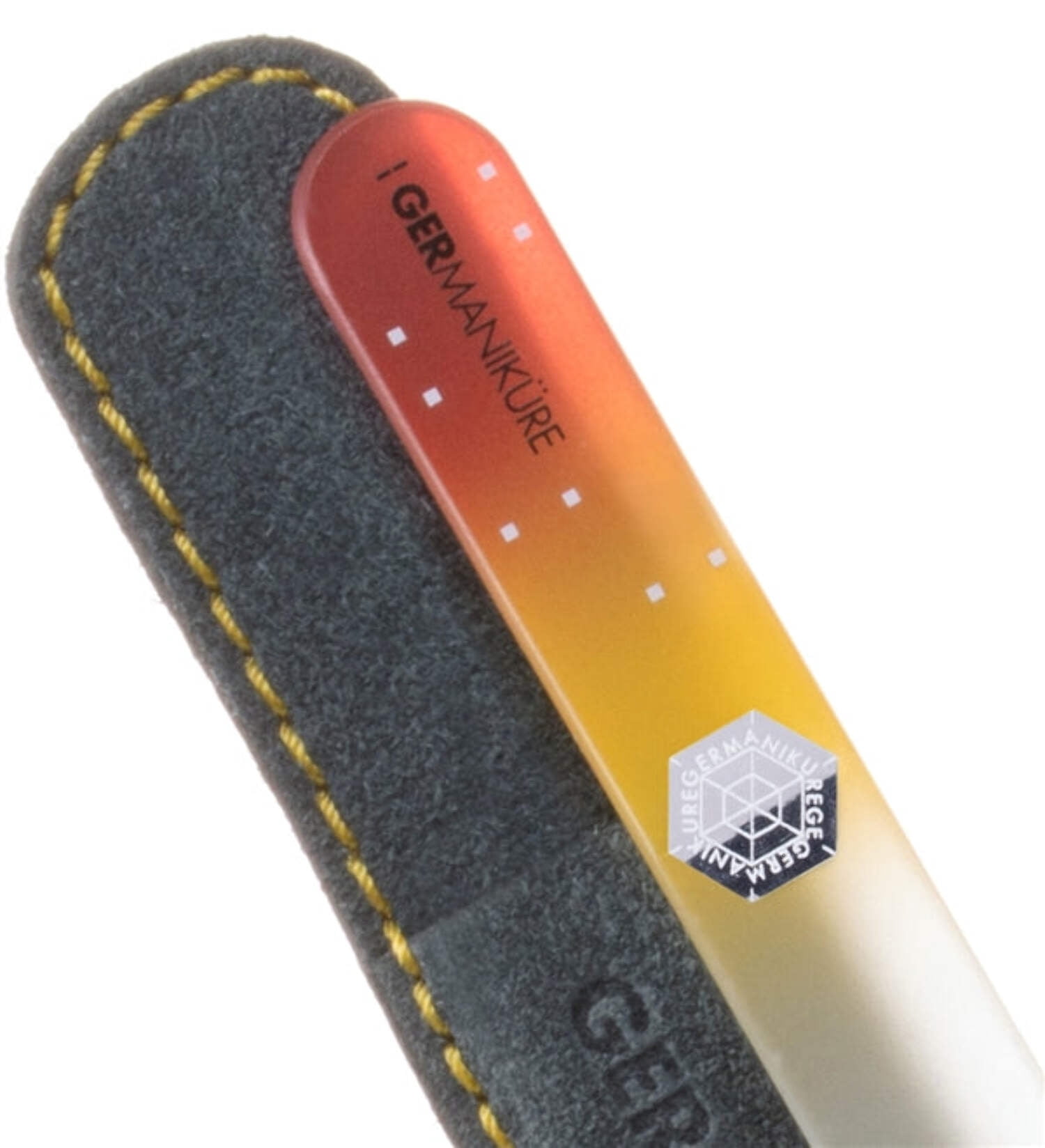 GERMANIKURE Czech Crystal Glass Nail File in Suede Leather Case ...