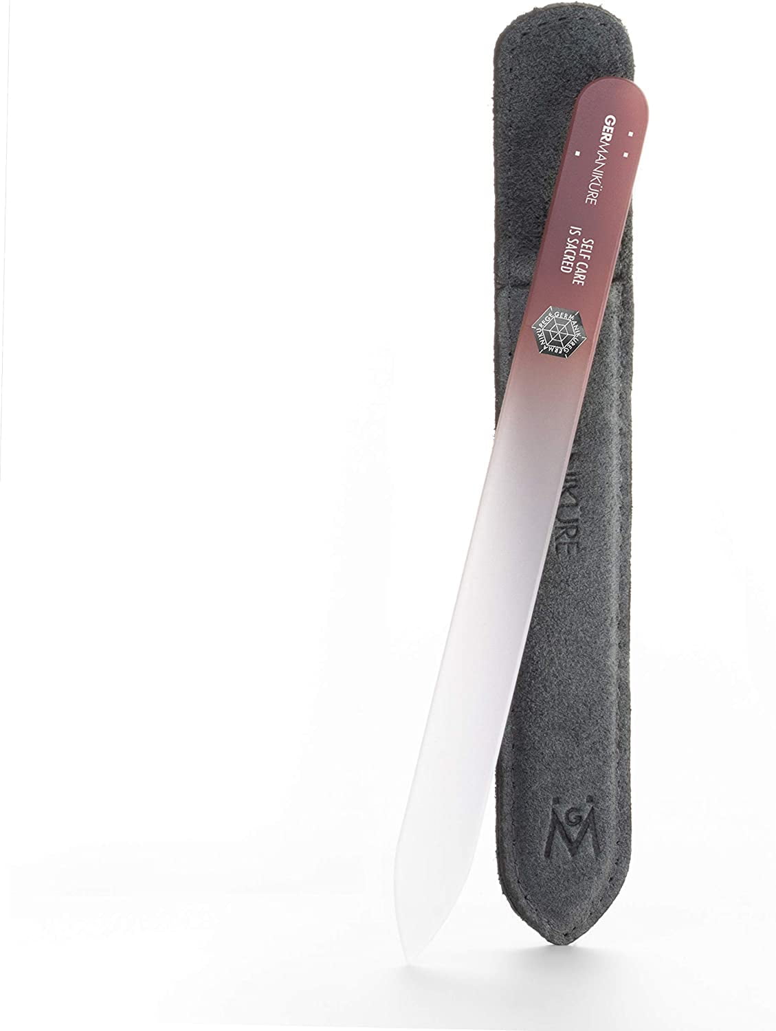 GERMANIKURE Czech Crystal Glass Nail File in Suede Leather Case - SELF ...