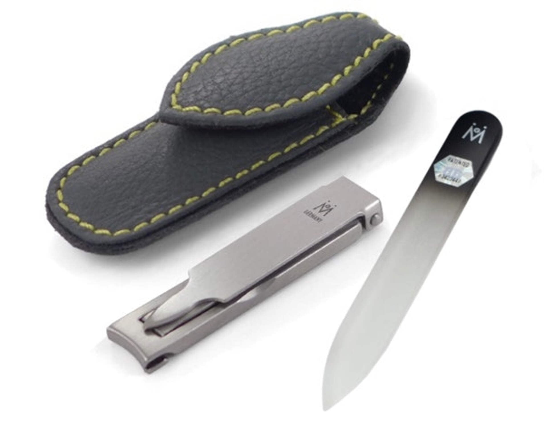 GERMANIKURE Pocket Nail Clipper and Glass Nail File Set in Large ...