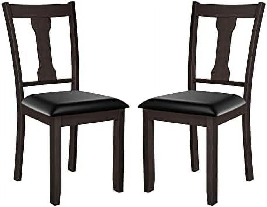 GEROBOOM Dining Chairs Upholstered Padded Kitchen Chairs with Solid ...