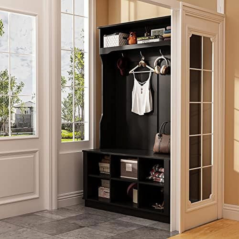 Geroboom Modern Hall Tree With Bench 4 In 1 Entryway Bench With Coat