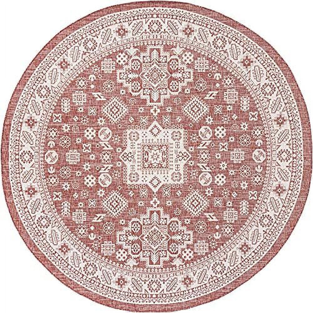 GEROBOOM Outdoor Collection Rug \u2013 8 Ft Octagon Brown Flatweave Rug ...