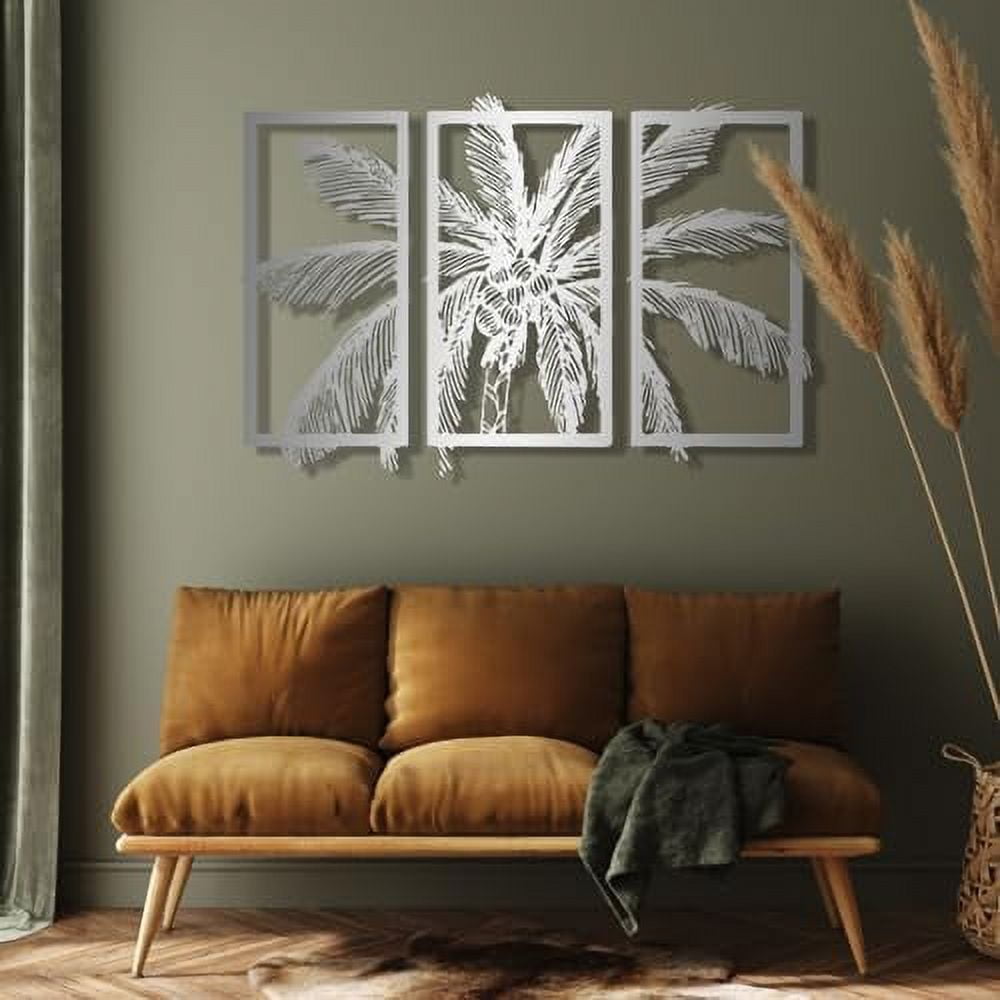 GEROBOOM Palm Tree Metal palm tree wall decor Palm Tree Metal Wall Art ...