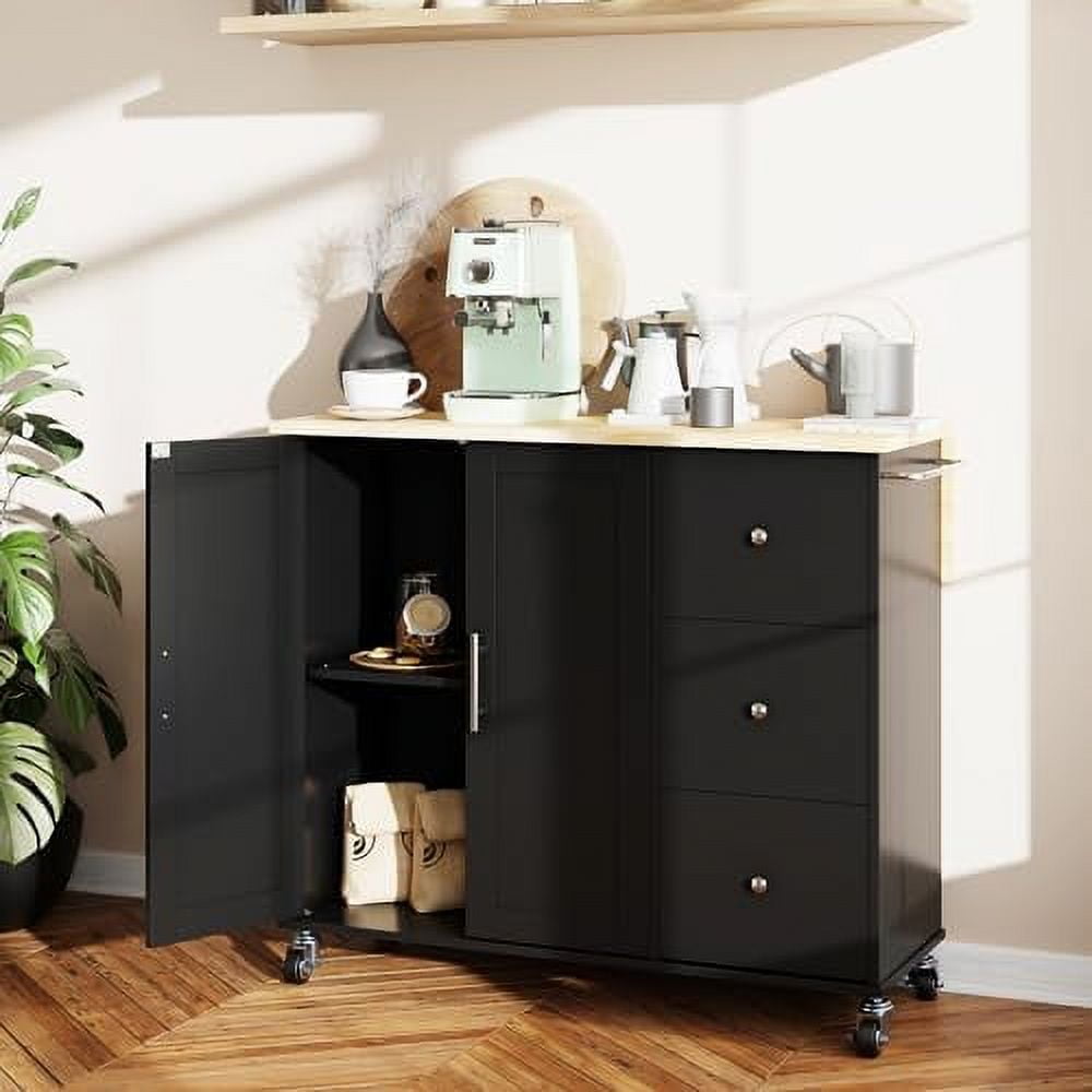 SQFHV QAQA Kitchen Island Cart cart on Wheels with ，Rolling Portable ...