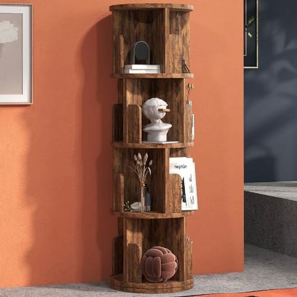 GEROBOOM ° Rotating Bookshelf Small Corner Bookcase with Small ...