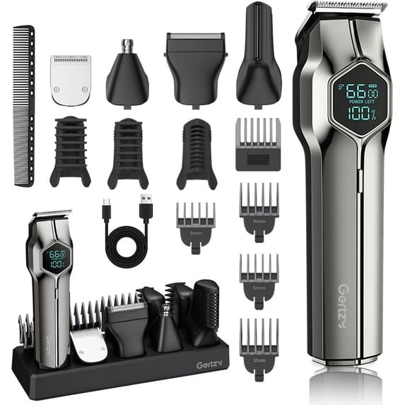 GERTZY Hair Clipper for Men, All in One Grooming Kit IPX7 Waterproof ...