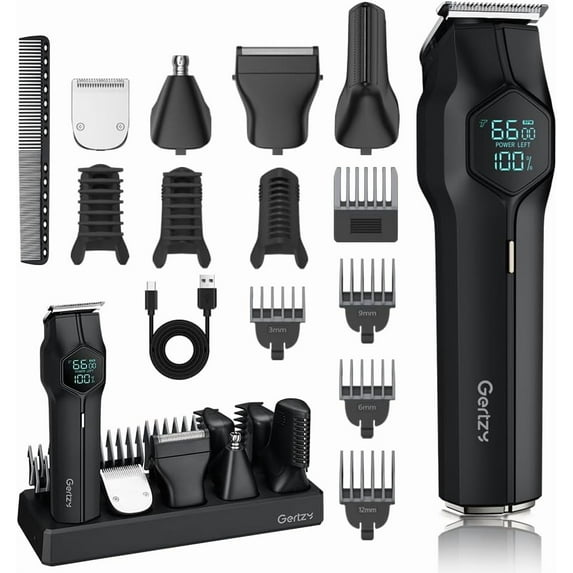 GERTZY Hair Clipper for Men, All in One Grooming Kit IPX7 Waterproof ...