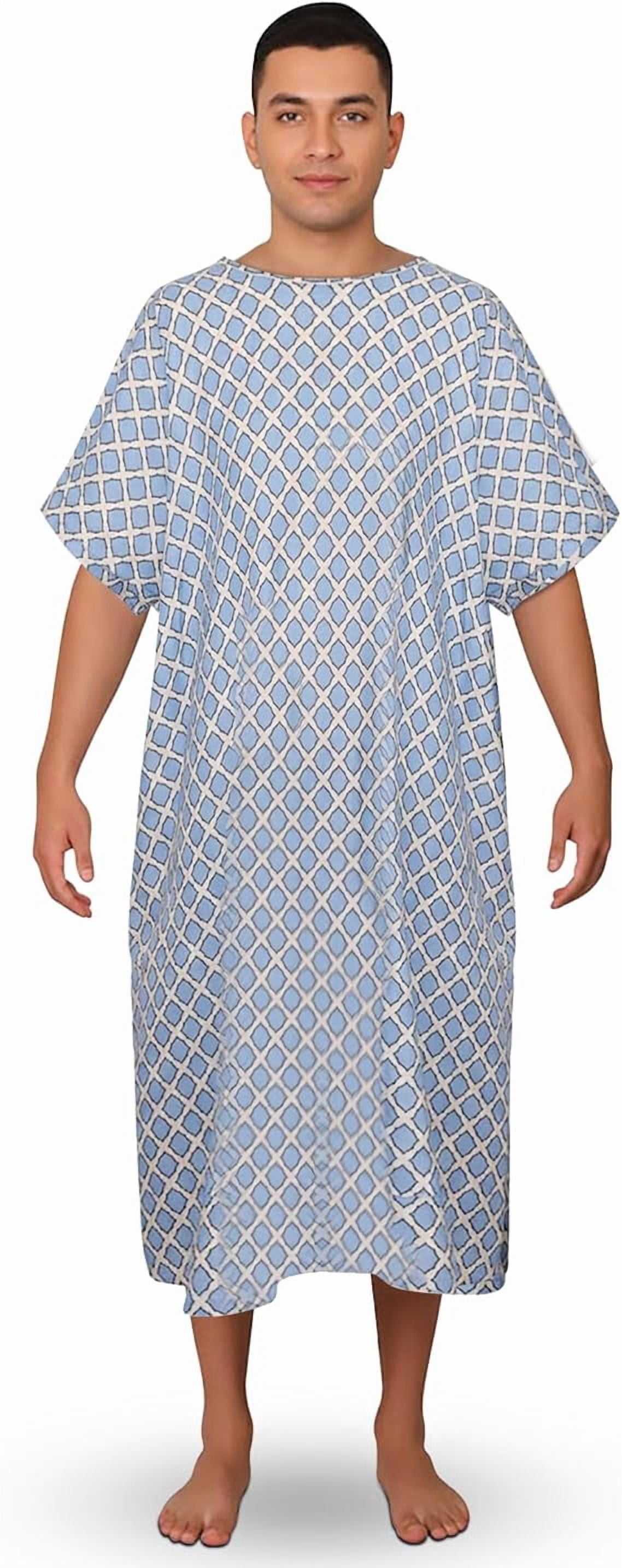 GERVRA Reusable Hospital Gown 4-Pack - Soft Breathable Patient Gowns ...
