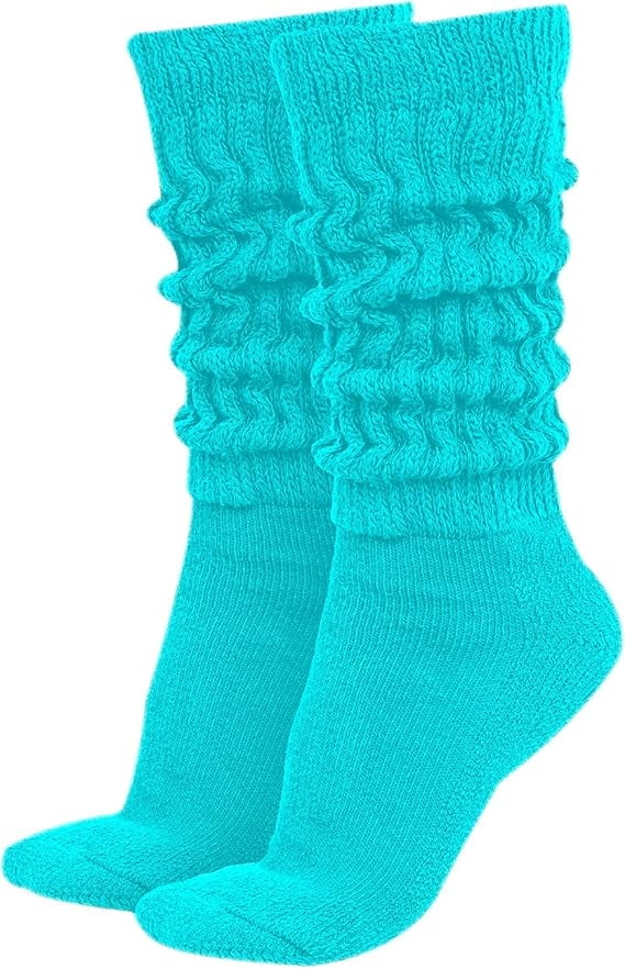 GERVRA Women’s Extra Long Heavy Slouch Socks – 100% Cotton, Made in USA ...