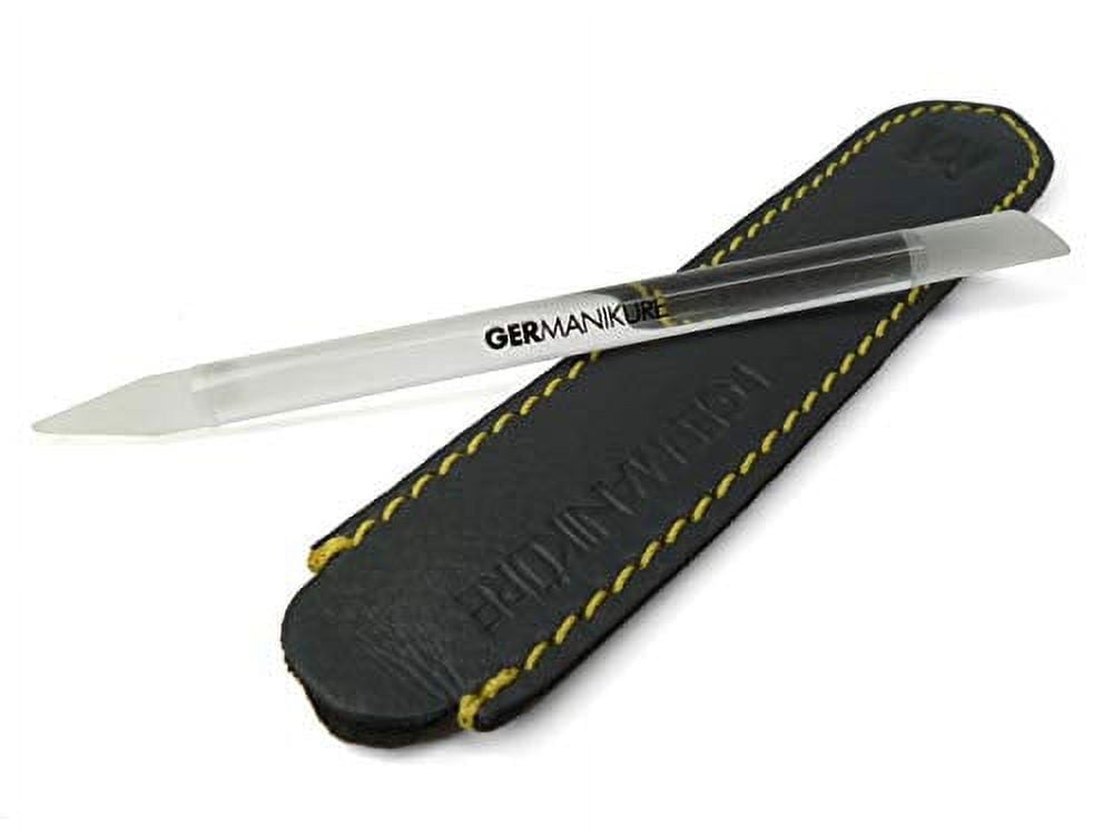 GERMANIKURE Glass Cuticle Pusher & Remover Stick in Leather Sleeve ...
