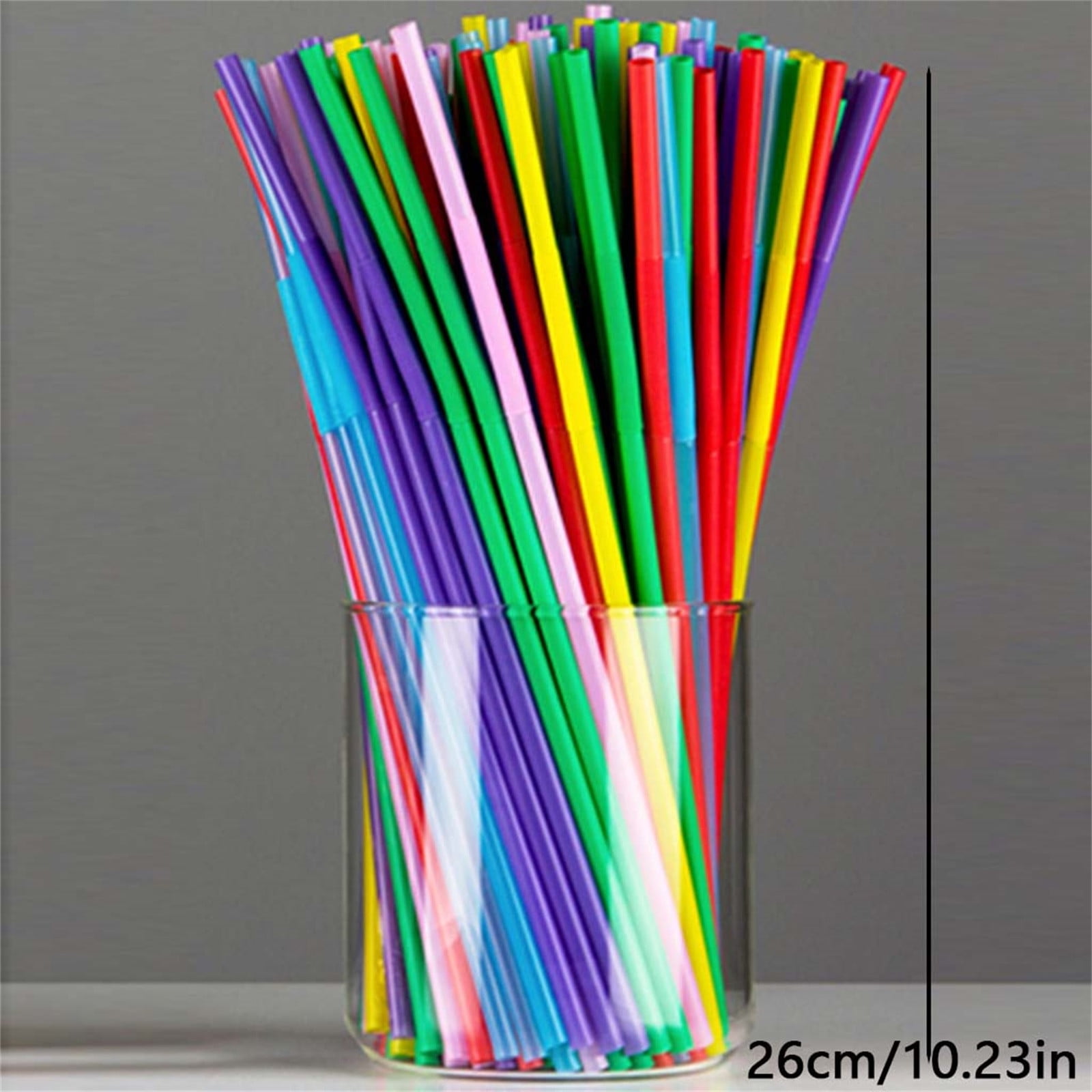 GERsome 100pcs Flexible Disposable Plastic Straws Drinking Straws ...
