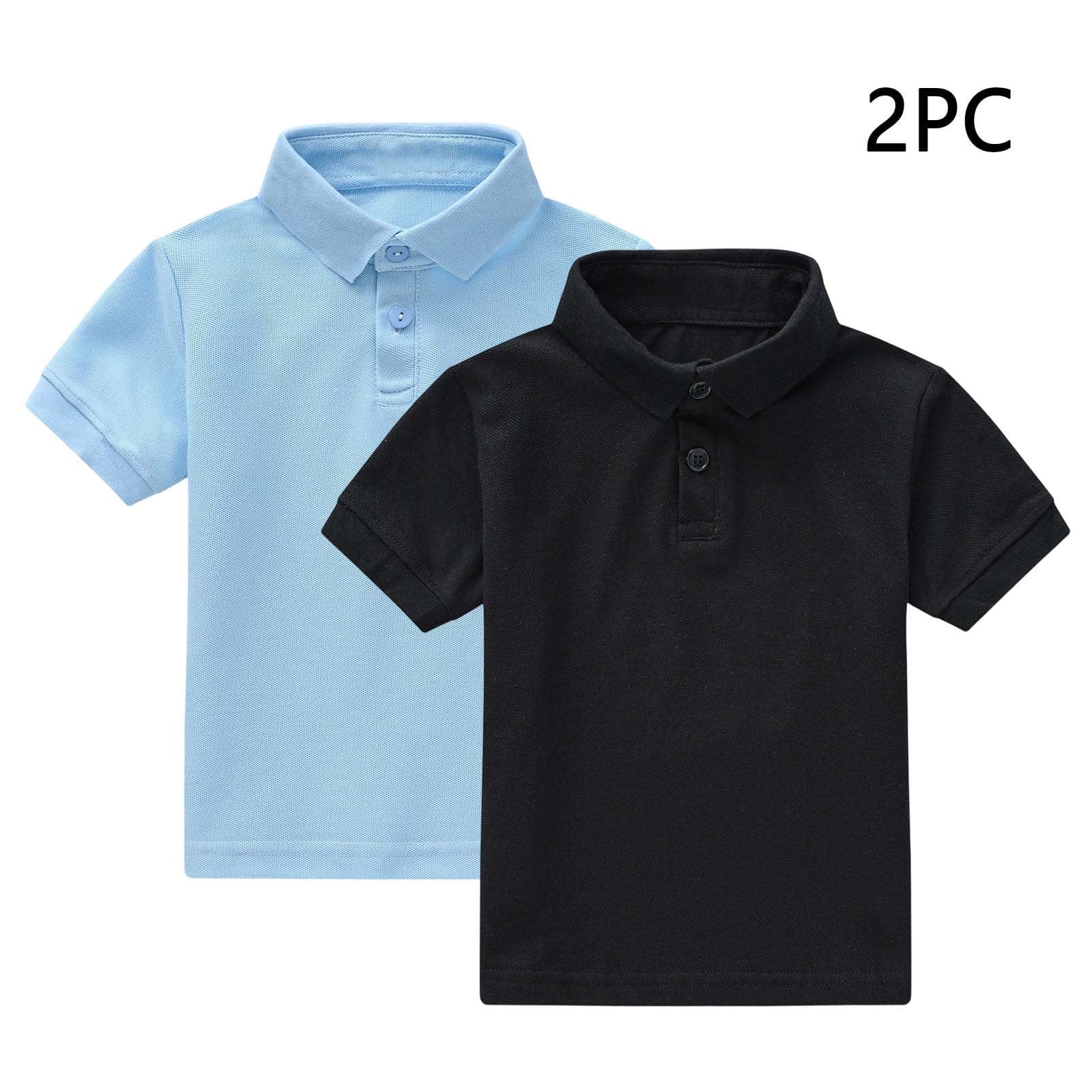 GERsome 2 Pack Unisex Kids Short Sleeve Summer Tops Button-Down Collar ...