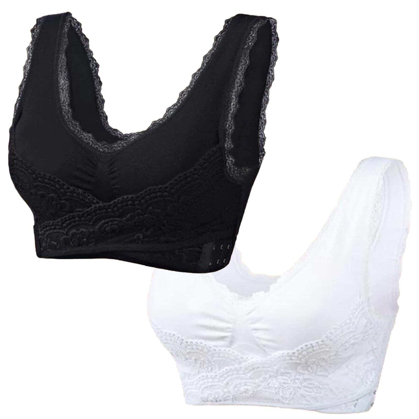 GERsome 2-Pack Womens Sports Bras Front Criss Cross Bras Side Buckle ...