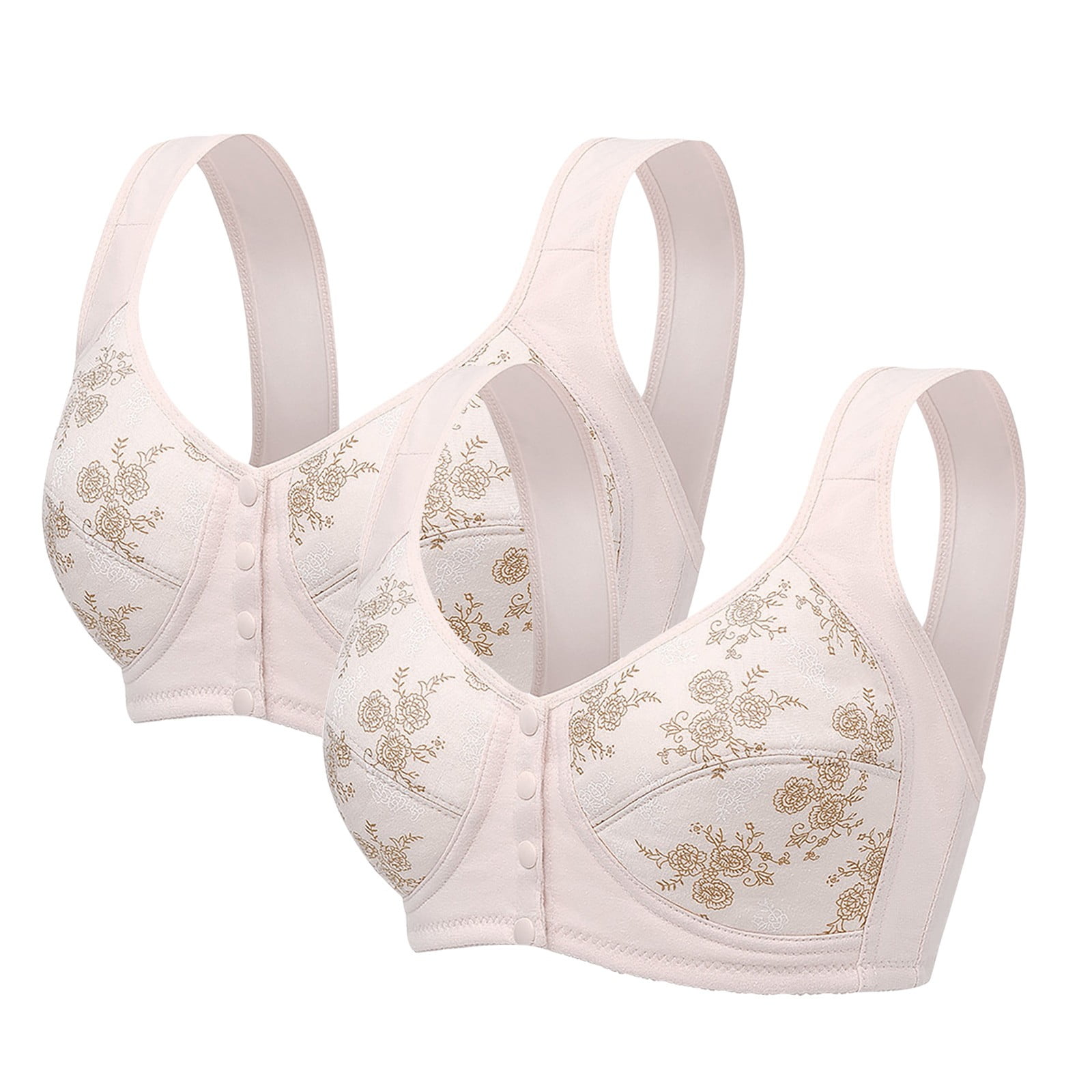 GERsome 2PCS Bras for Older Women Comfortable Convenient Front Closure ...