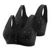 BLVB 3 Pack Everyday Sleep Bras Soft Cup Wireless Comfort Front Closure ...