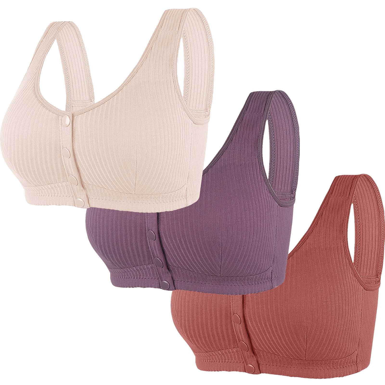 GERsome 3 Pack Front Closure Bras for Women Post Surgical Bra Full ...