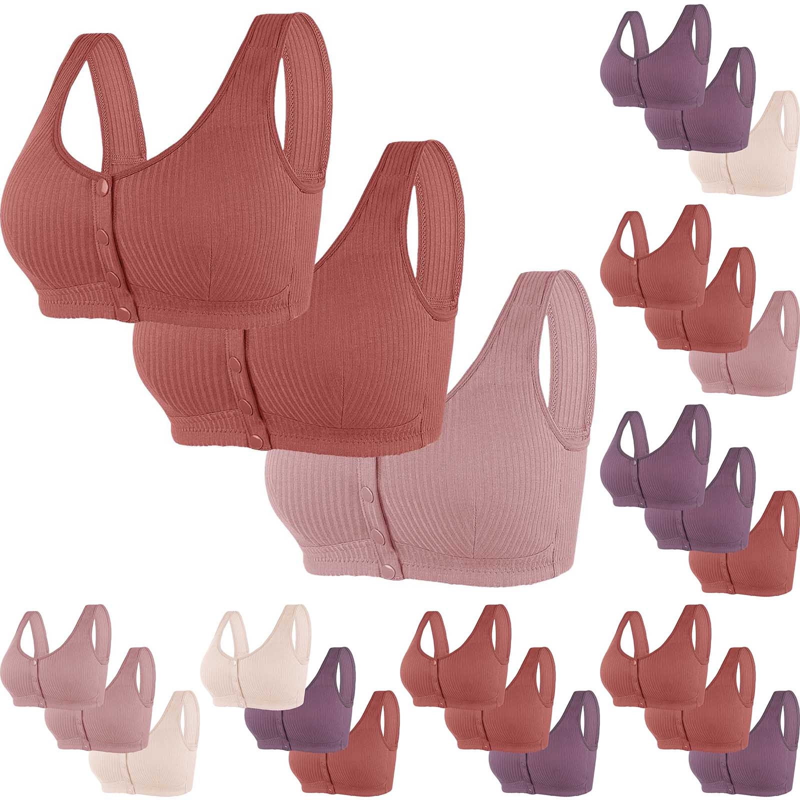 GERsome 3 Pack Front Closure Bras for Women Post Surgical Bra Full ...