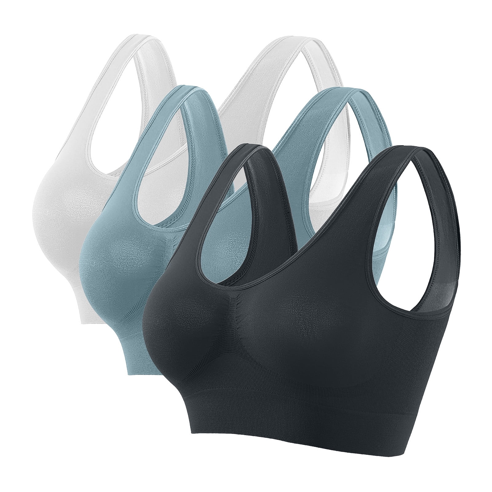 GERsome 3 Pack Sports Bras for Women Wirefree Workout Yoga Gym Fitness ...